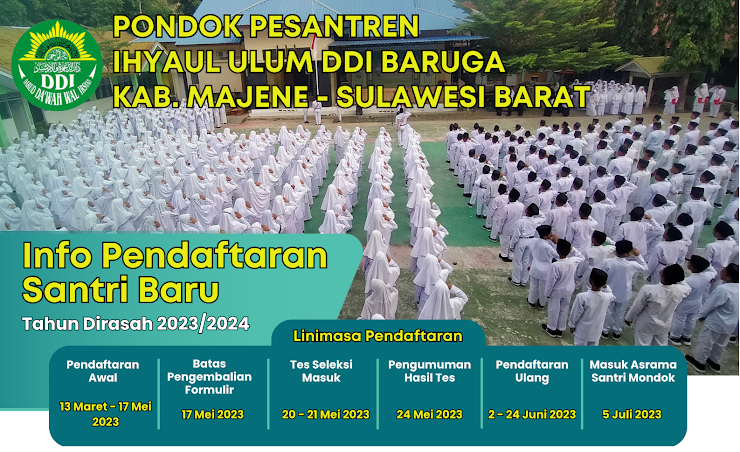 Pendaftaran Santri Baru 2023/2024 - MTs DDI Baruga